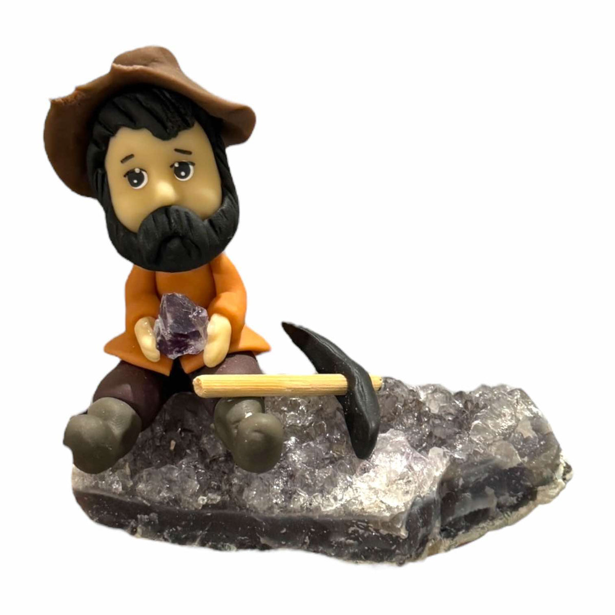 Amethyst Miner - Clay Sculpture — Alliz Trading